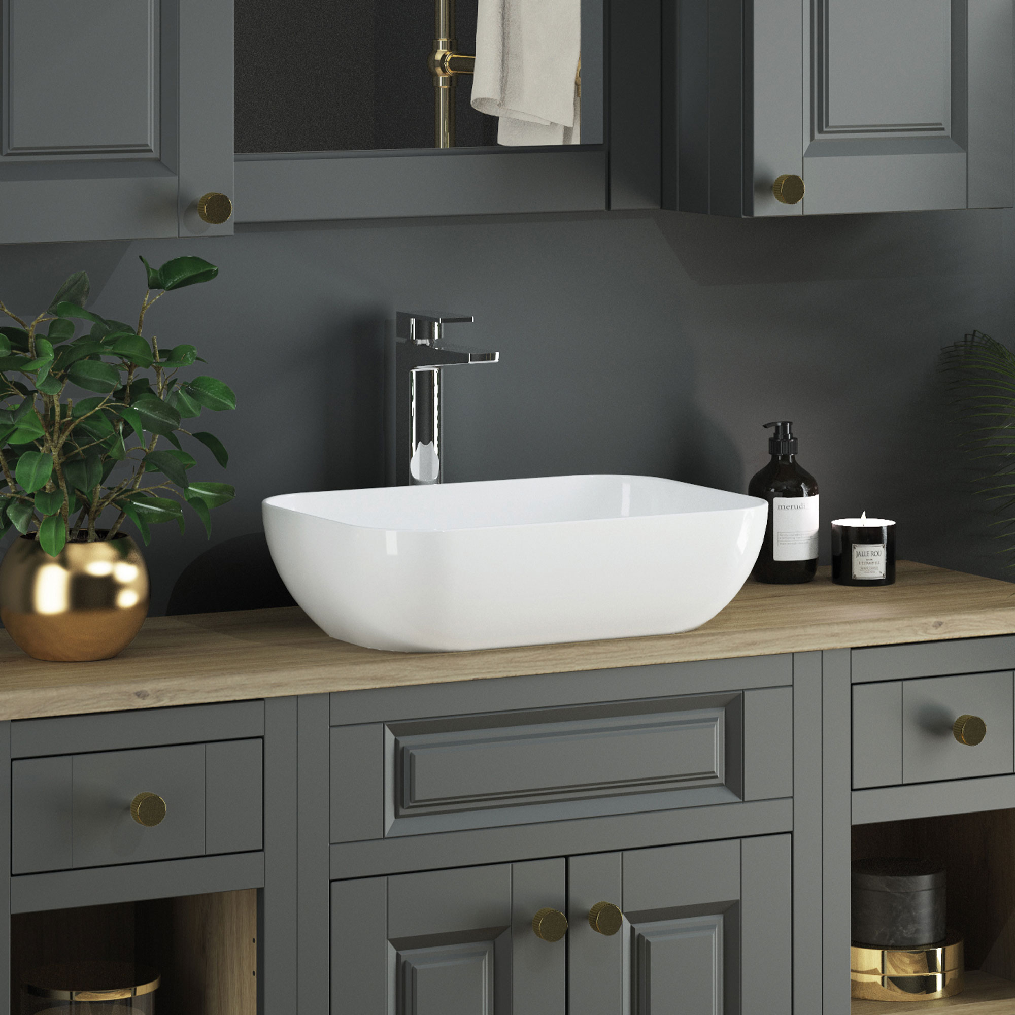 Coral Gloss White Vessel Basin