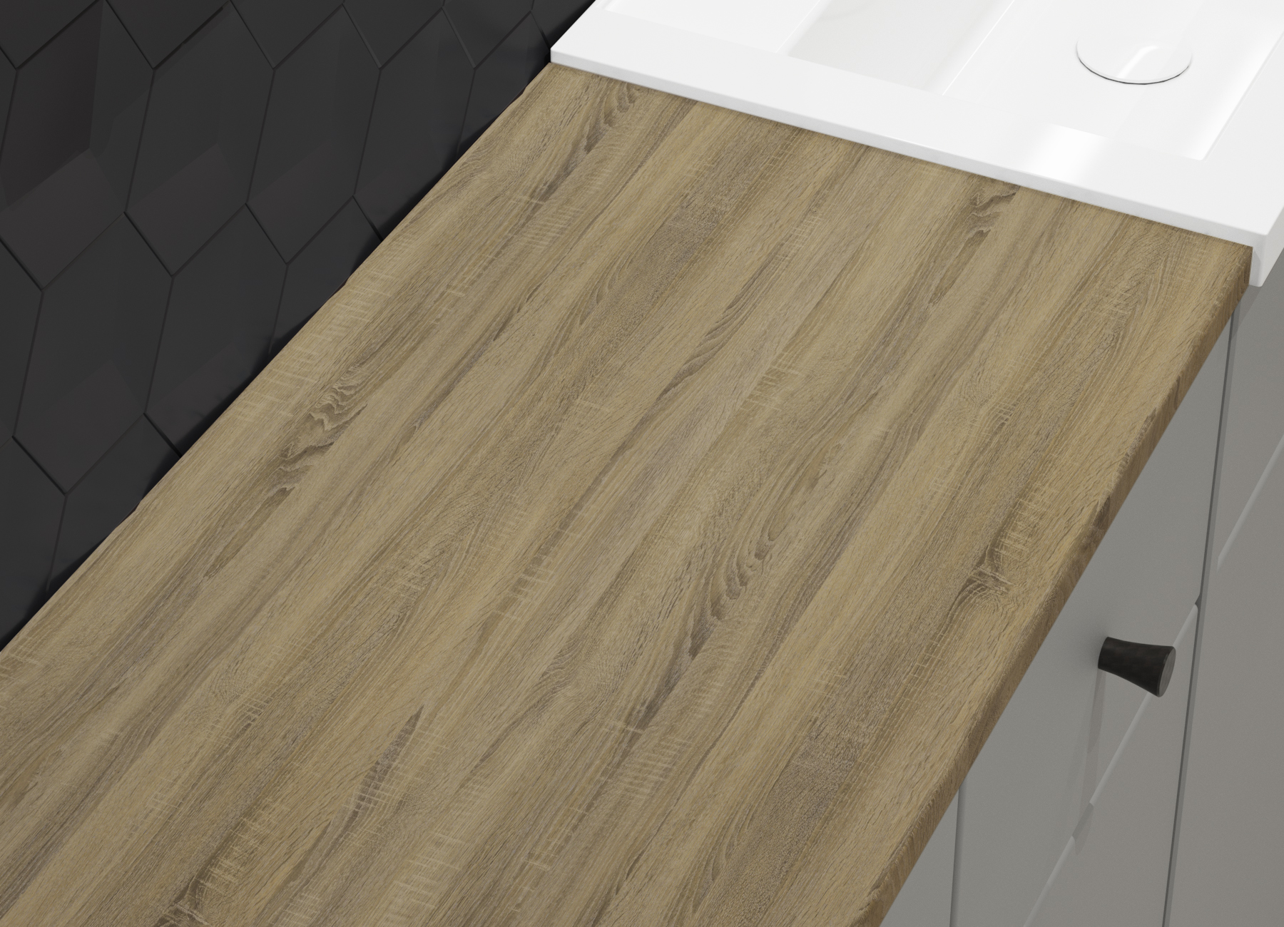 Truffle Oak Laminate - Atlanta Bathrooms