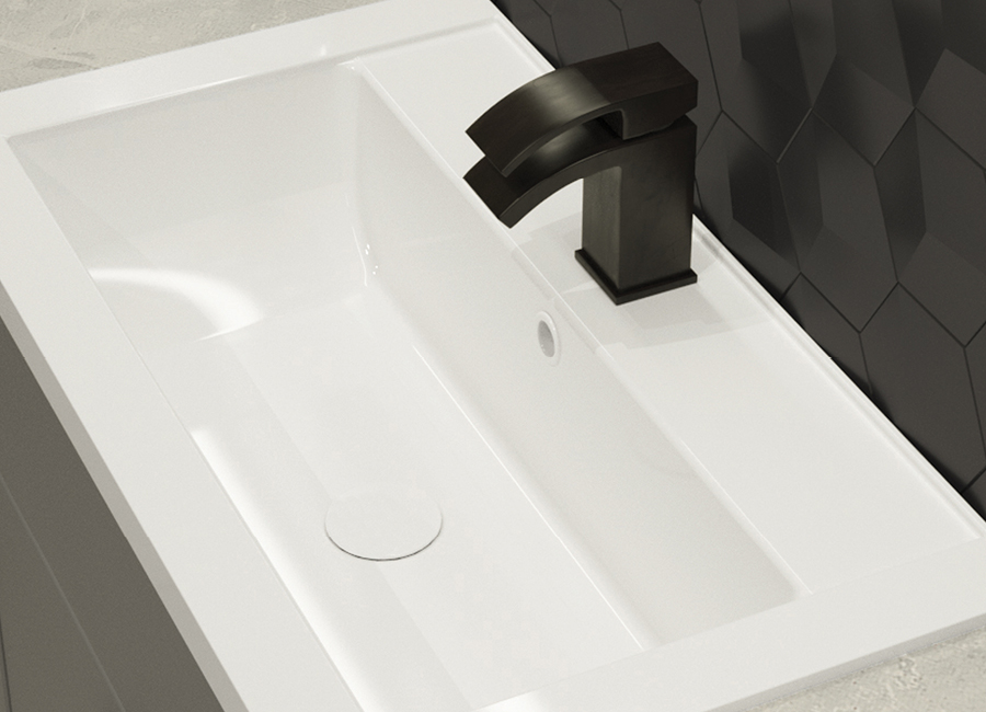 Matt White Ceramic Round Clicker Waste - Atlanta Bathrooms