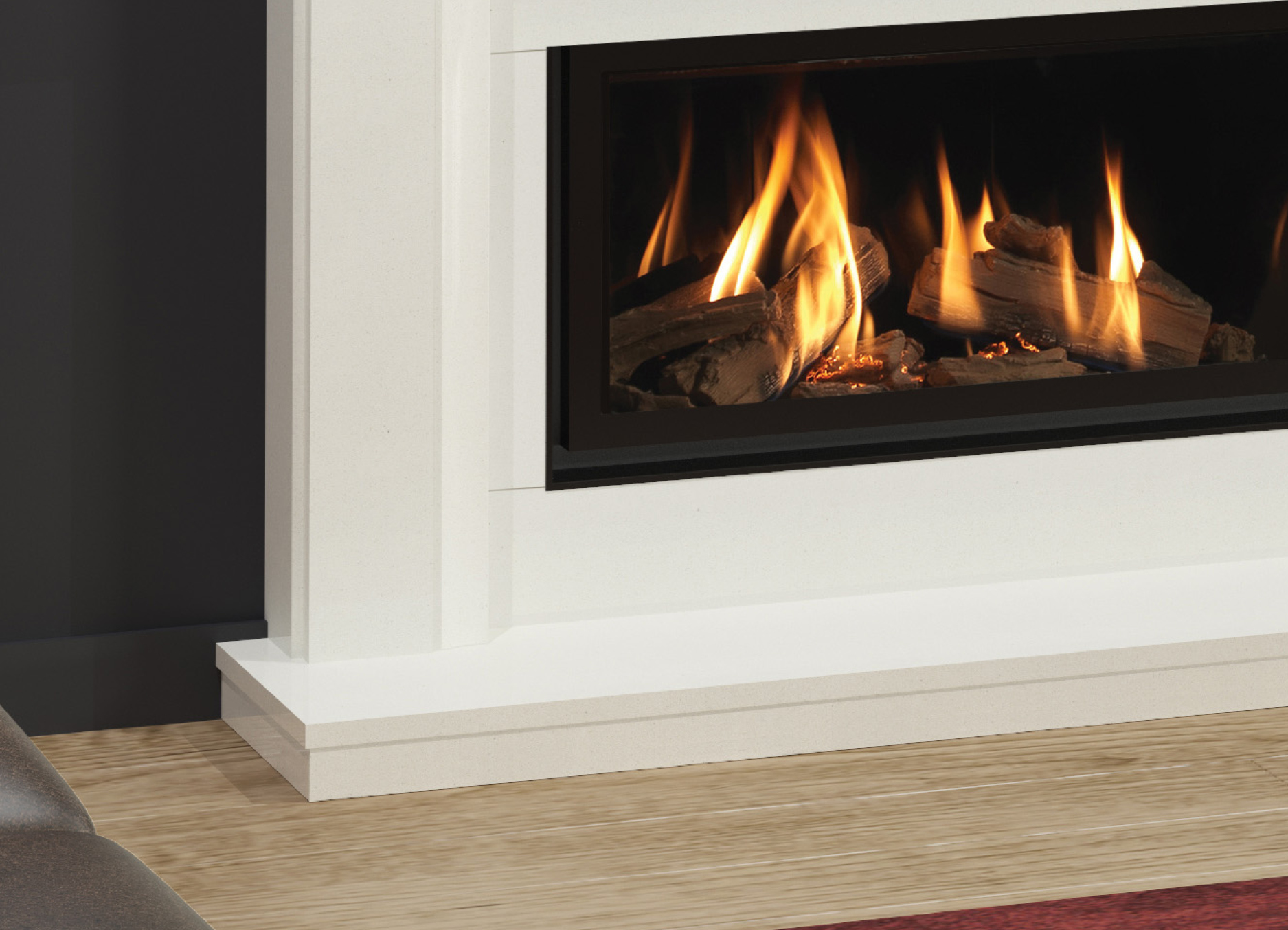 Adele 800 - Elgin & Hall Micro Marble Gas Fireplace