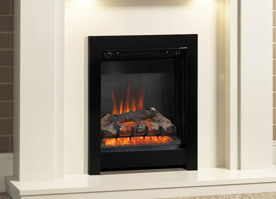 Athena - Flare Collection Inset Electric Fire in Black or Chrome