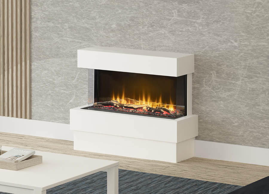 Avant - Flare Collection Timber Electric Fire in Ash White