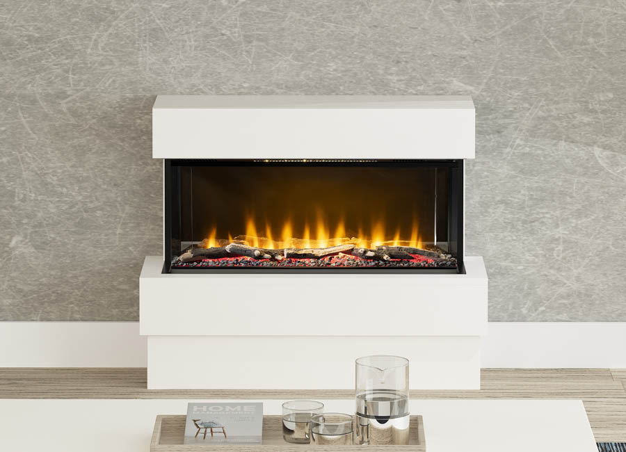 Avant - Flare Collection Timber Electric Fire in Ash White