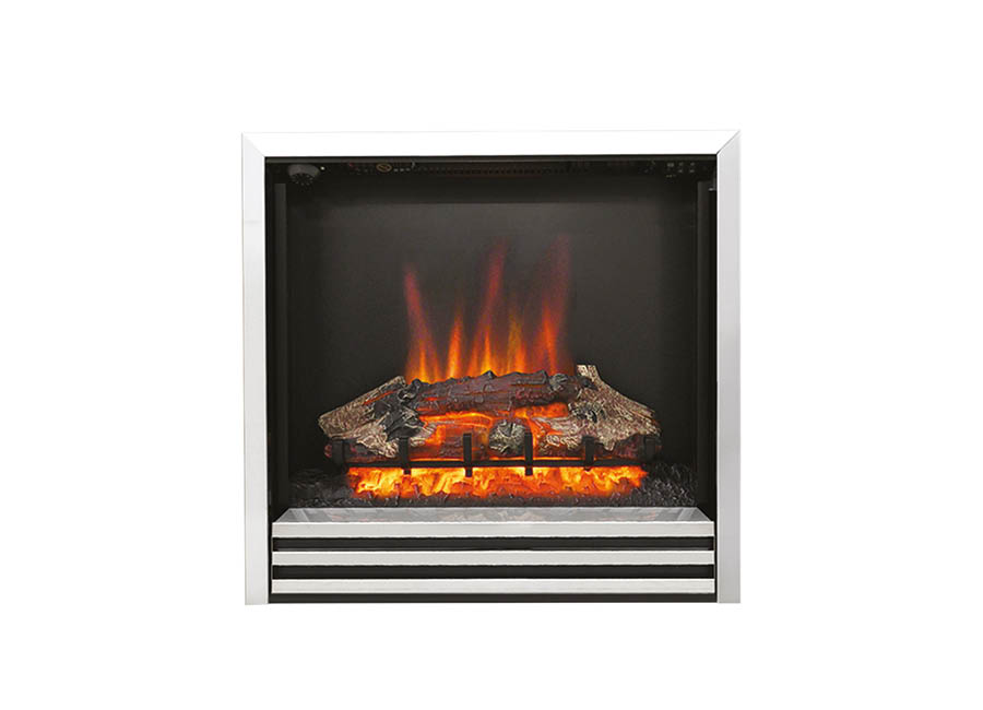 Coretta - Flare Collection Inset Electric Fire in Chrome or Black Nickel
