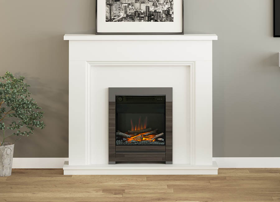Lansing - Flare Collection Timber Electric Fire in Ash White