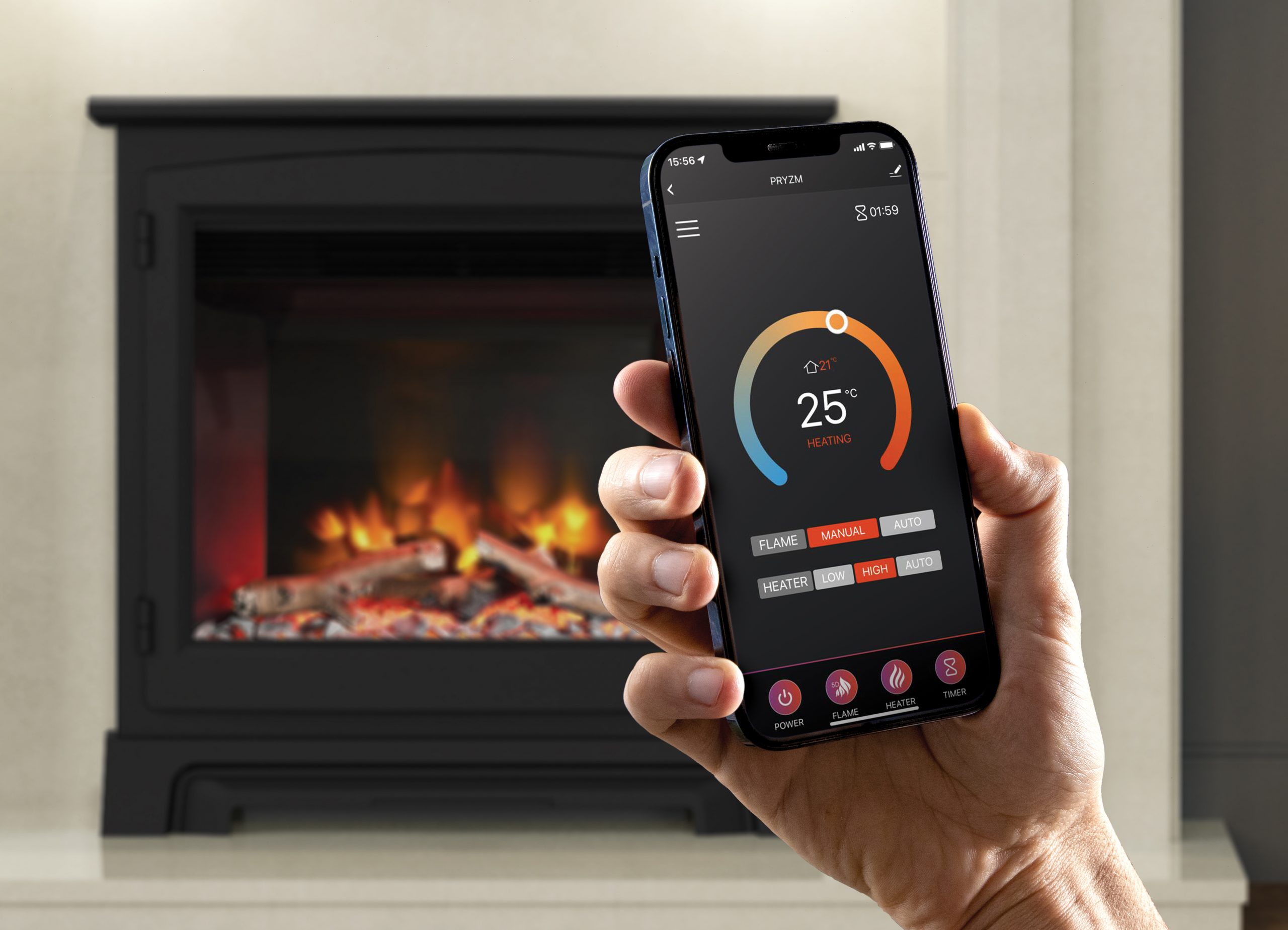 Arteon 22 - Cast Stove Trim - Pryzm Luxury 22" inset electric fire
